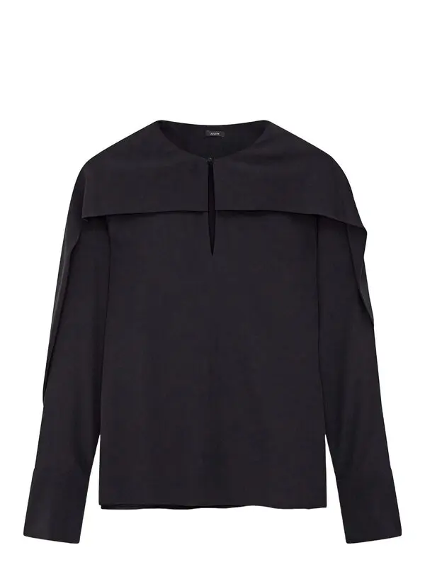 JOSEPH Balard Layered Silk Crepe De Chine Blouse - Black