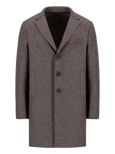 Harris Wharf London Pressed Wool Boxy Coat - Brownish Grey