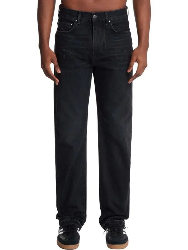 Amiri High Waist Straight Leg Jeans - Black