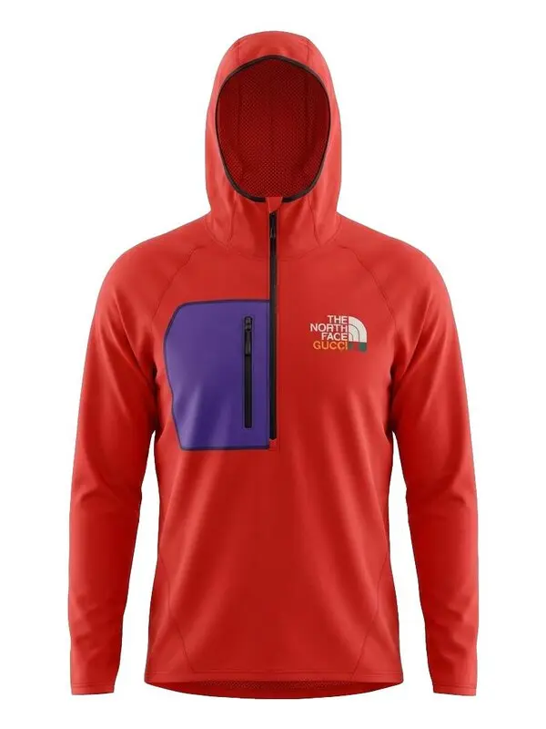 Gucci X The North Face Logo Embellished Hoodie - Red