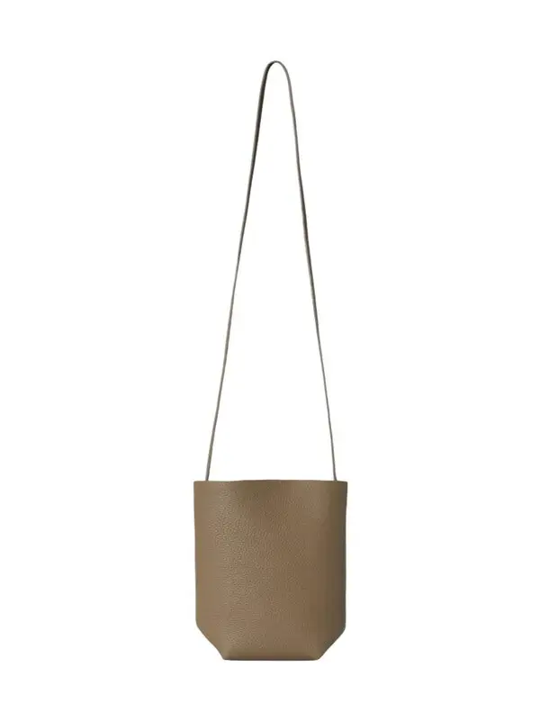 THE ROW Leather Crossbody Bag - Smoky Taupe