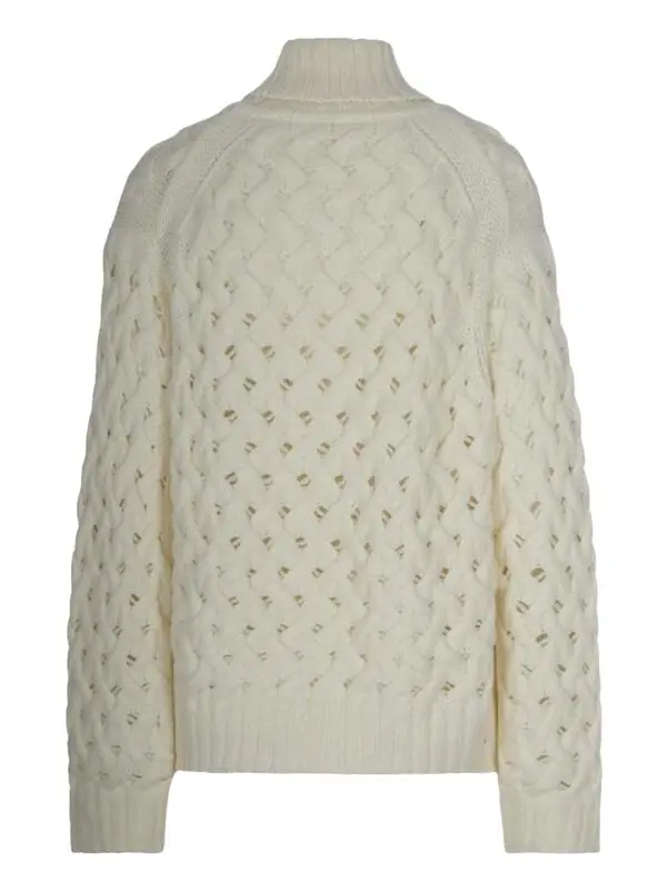 P.a.r.o.s.h Cable Knit Turtleneck Jumper - Nude