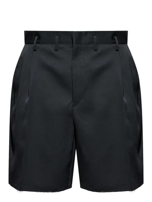MAISON MARGIELA Pleated Shorts With Striped Lining - Black