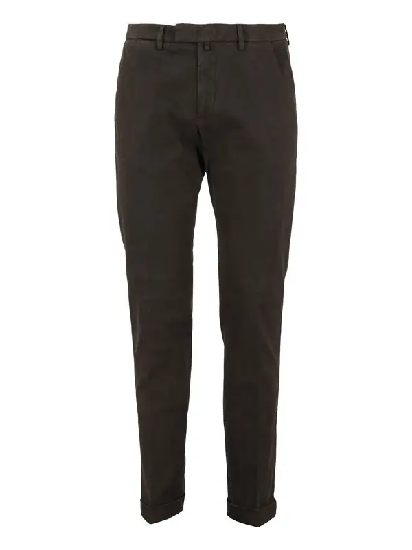 BRIGLIA 1949 Belt-loop Casual Pants - Black