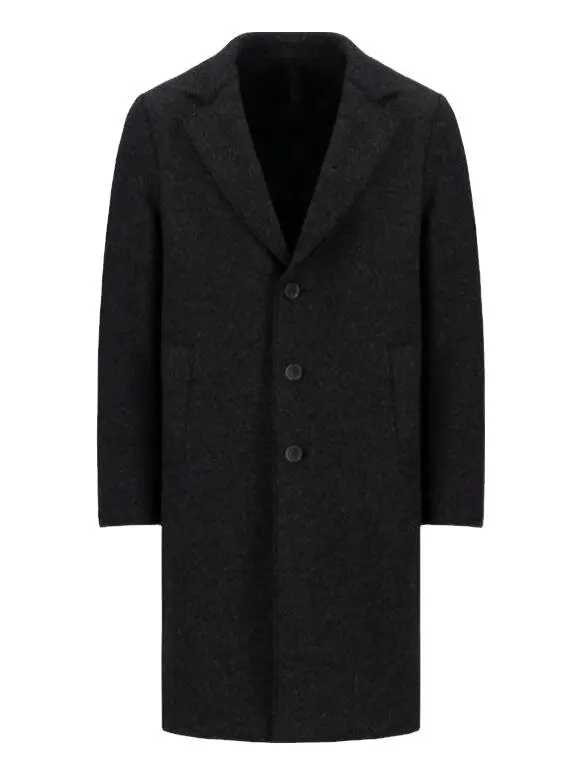 Harris Wharf London Single-breasted Wool Coat - Anthracite