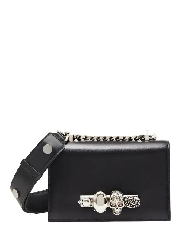 Alexander McQueen Jewelled Satchel Mini Shoulder Bag - Black