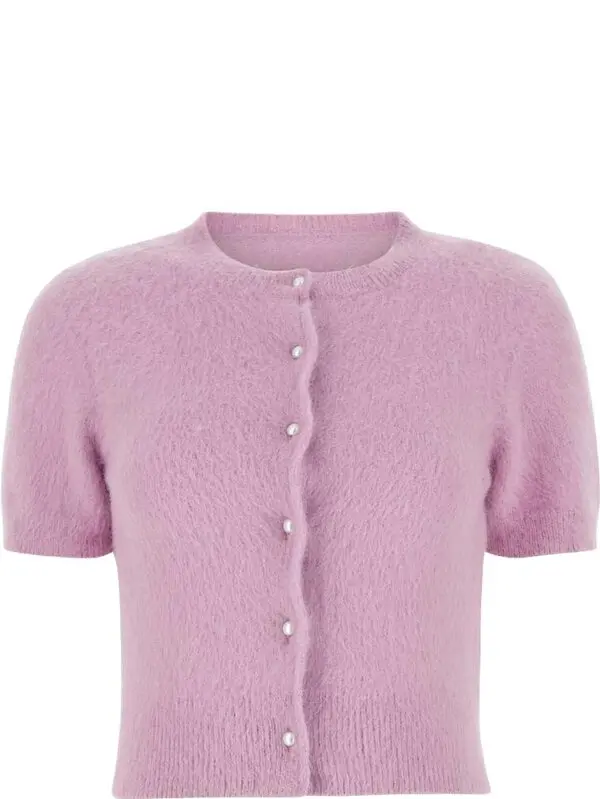 MAISON MARGIELA Cropped Knitted Cardigan - Pink