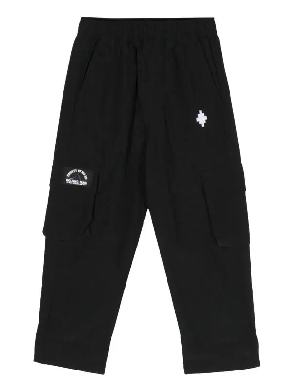 MARCELO BURLON COUNTY OF MILAN Cargo Trousers With Logo Patch - Black