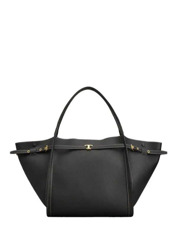TOD'S Medium Top Handle Shopping Tote Bag - Black