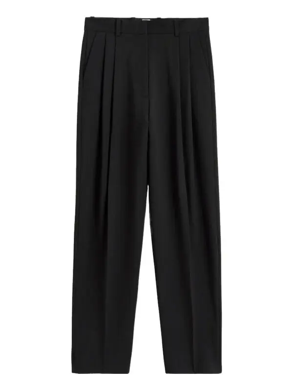 TOTEME High-waisted Straight-leg Trousers - Black