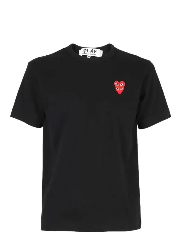 Play Comme Des Garcon Logo Short-sleeved T-shirt - Black