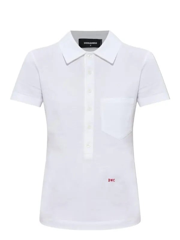 Dsquared2 Short Sleeve Pocket Detail Polo Shirt - White