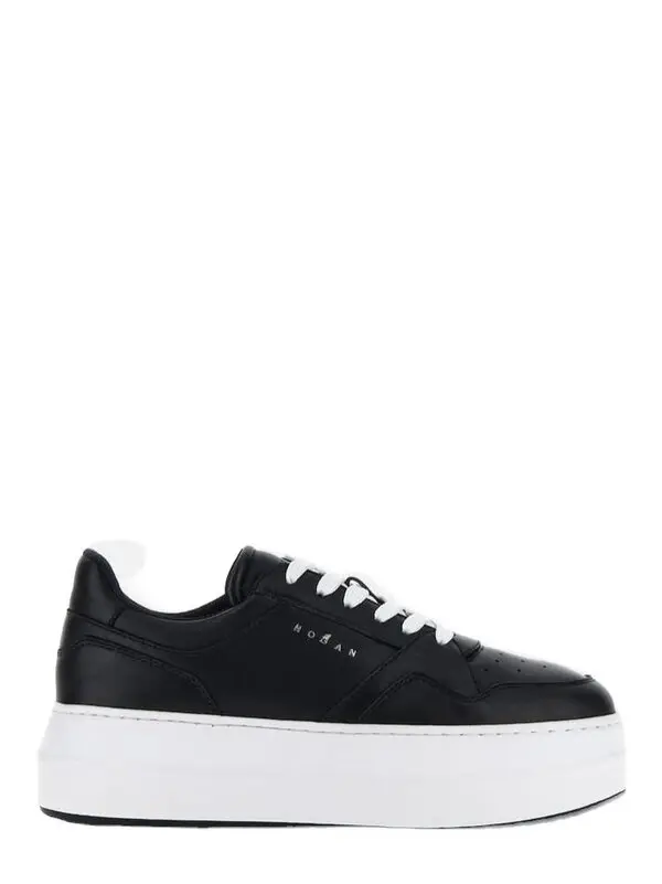 Hogan Flatform Sneakers With Logo Print - Black