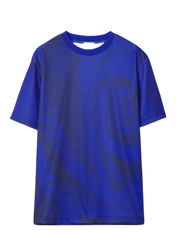 Burberry Rose-print Stretch-jersey T-shirt - Blue