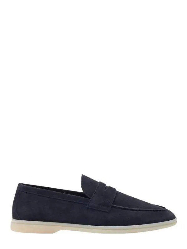 SCAROSSO Luciano Almond Toe Loafers - Blue
