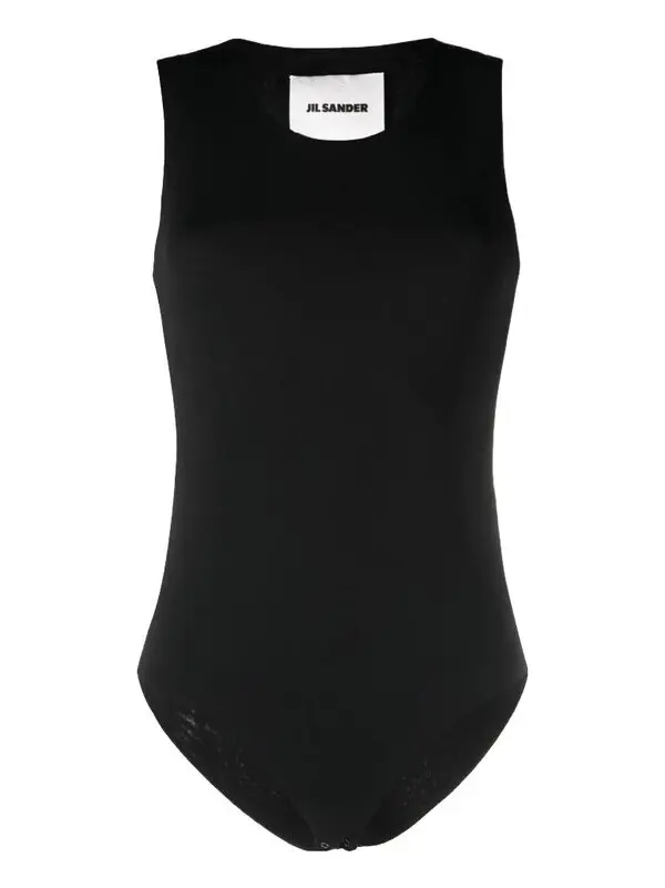 JIL SANDER Sleeveless Crewneck Bodysuit - Black