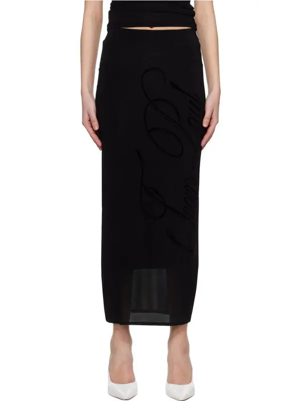 JEAN PAUL GAULTIER Mesh Tattoo Midi Skirt - Black