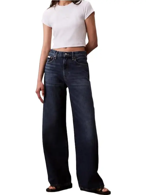 Calvin Klein High Rise Wide Leg Jeans - Tinted Horseshoe