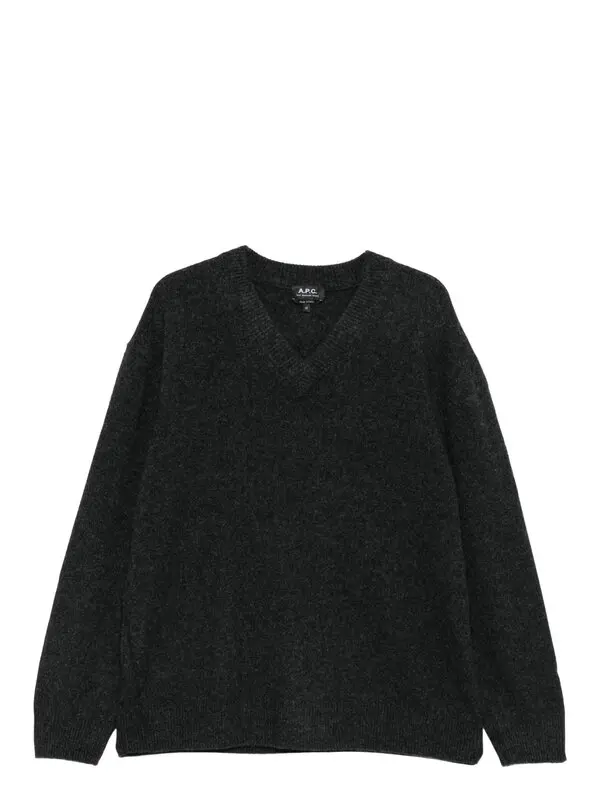 A.p.c. V-neck Wool Sweater - Black