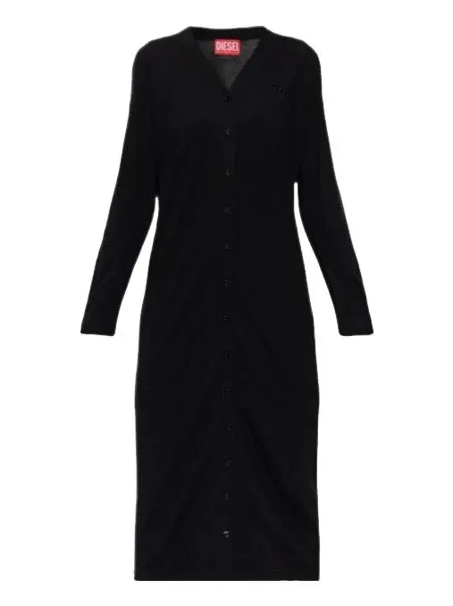 DIESEL® Long Sleeve Knit Cardigan - Black