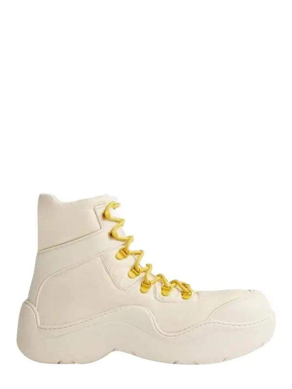 Bottega Veneta Puddle Bomber Lace-up Boots - Rope Yellow/egg Yellow
