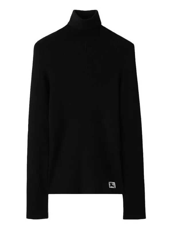 Burberry Equestrian Knight Roll-neck Knitted Jumper - Black