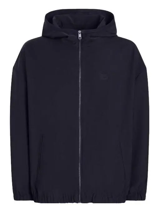 Dolce & Gabbana Logo Tag Hooded Jacket - Blue