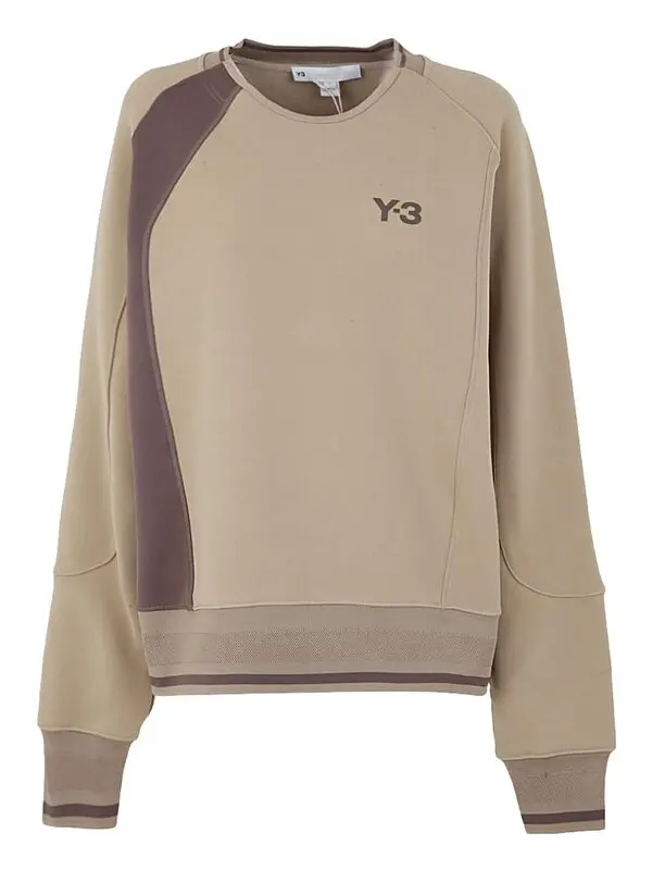 Y3 Logo Long Sleeve Sweater - Nude