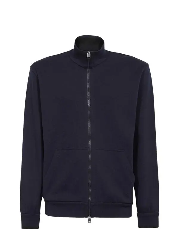 Brioni High-neck Zipped Sweatshirt - Black