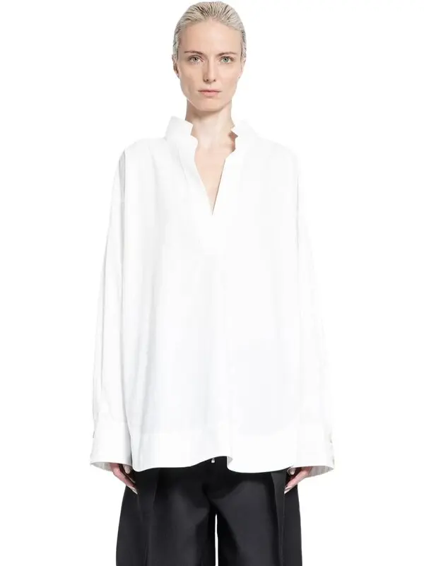 Khaite The Tito Curved Hem Top - White