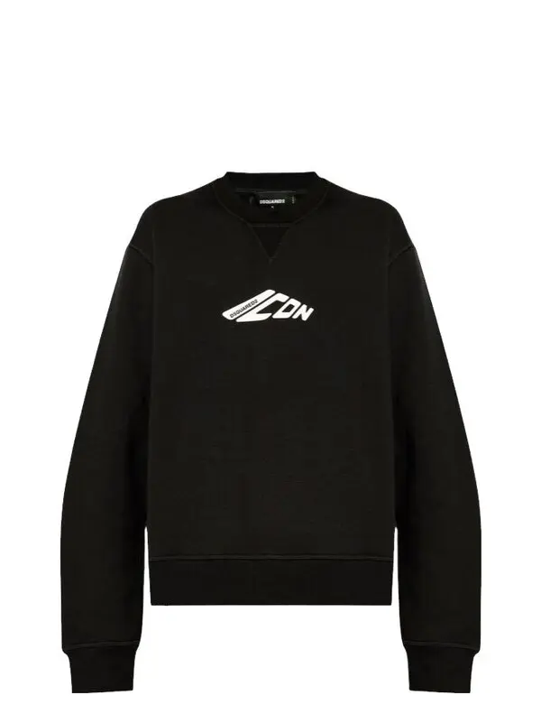 Dsquared2 Icon Logo Printed Crewneck Sweatshirt - Black