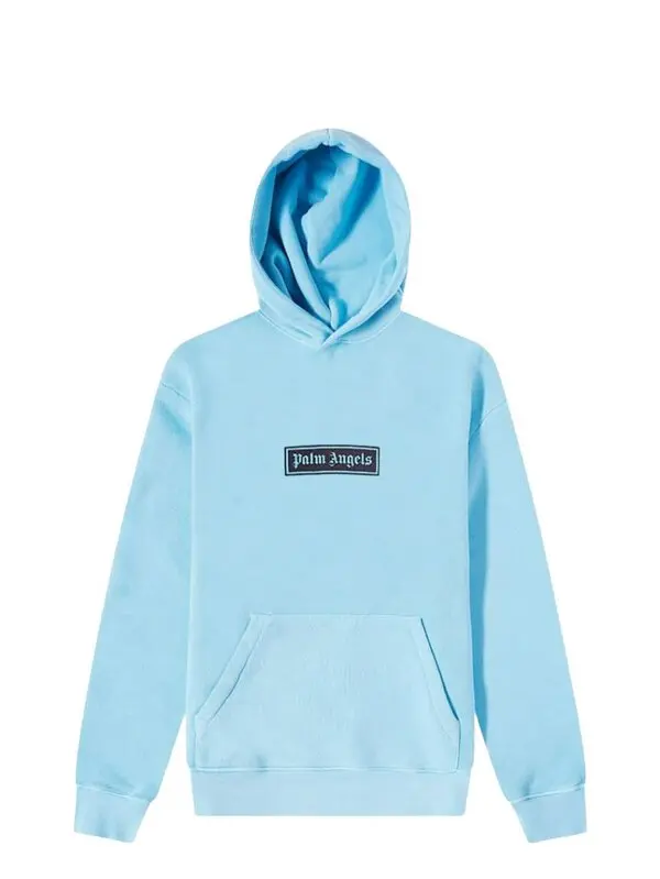 Palm Angels Logo Cotton Hoodie - Blue