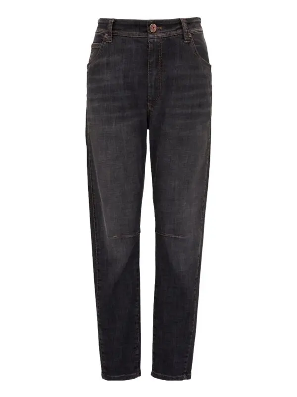 Brunello Cucinelli Equestrian Straight-leg Jeans - Black