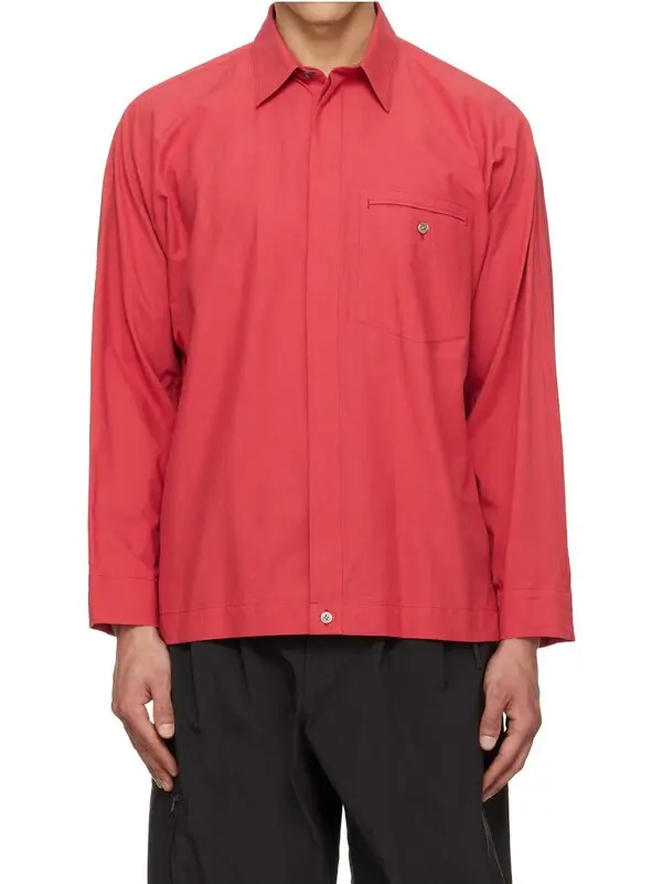 Issey Miyake Streamline Long-sleeved Shirt - Red