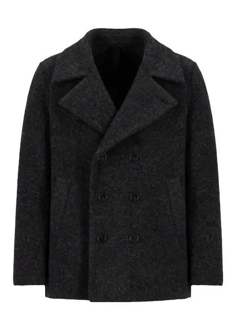 Harris Wharf London Double-breasted Wool Peacoat - Anthracite
