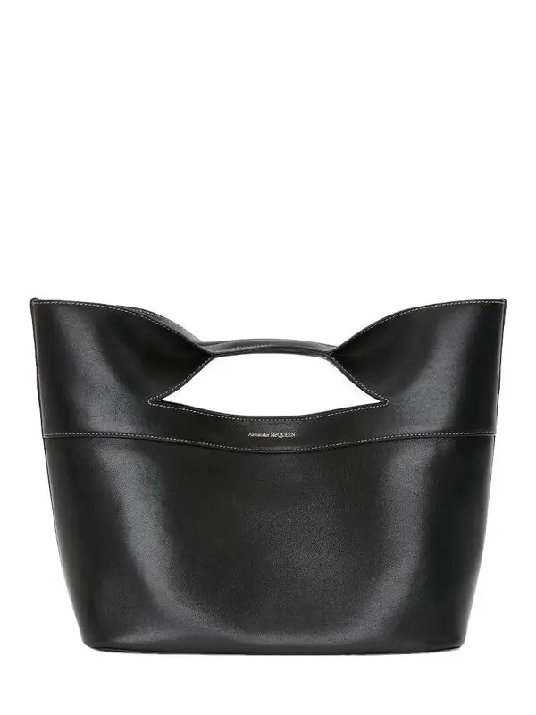 Alexander McQueen Small Top Handle Bag With Logo Detail - Black