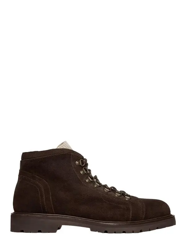 SCAROSSO Theodore Bootmocsued Suede Lace Up Boots - Black