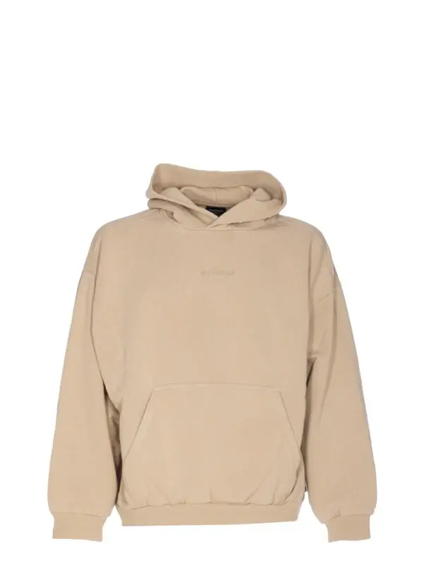Balenciaga Logo Embroidered Medium Fit Hoodie - Nude