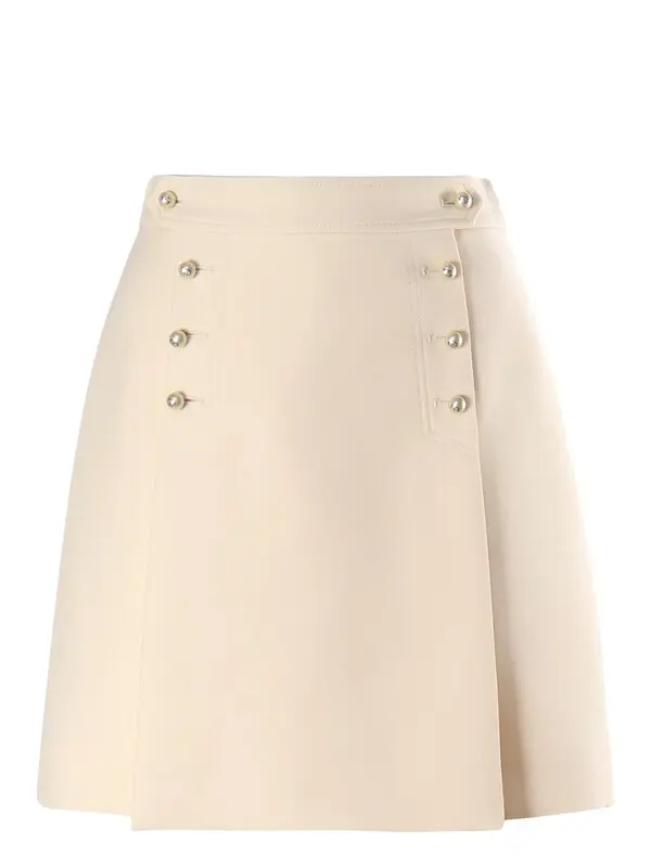 Dior Button-detailed Wrap Skirt - Beige