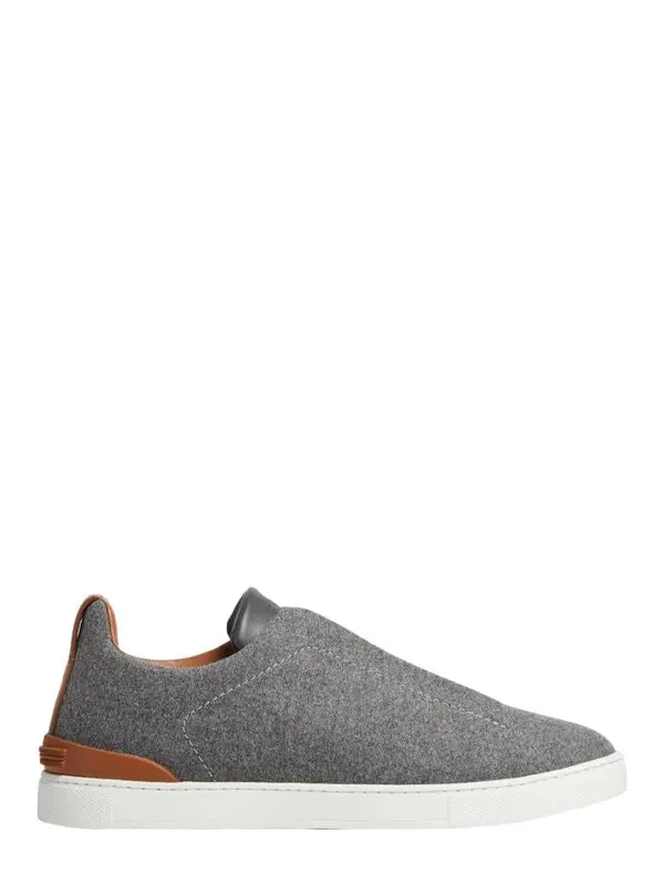 Zegna Triple Stitch Wool Sneakers - Gray