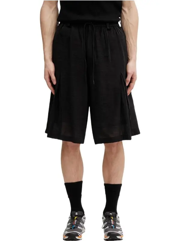 Y3 Oversized Pleated Shorts - Black