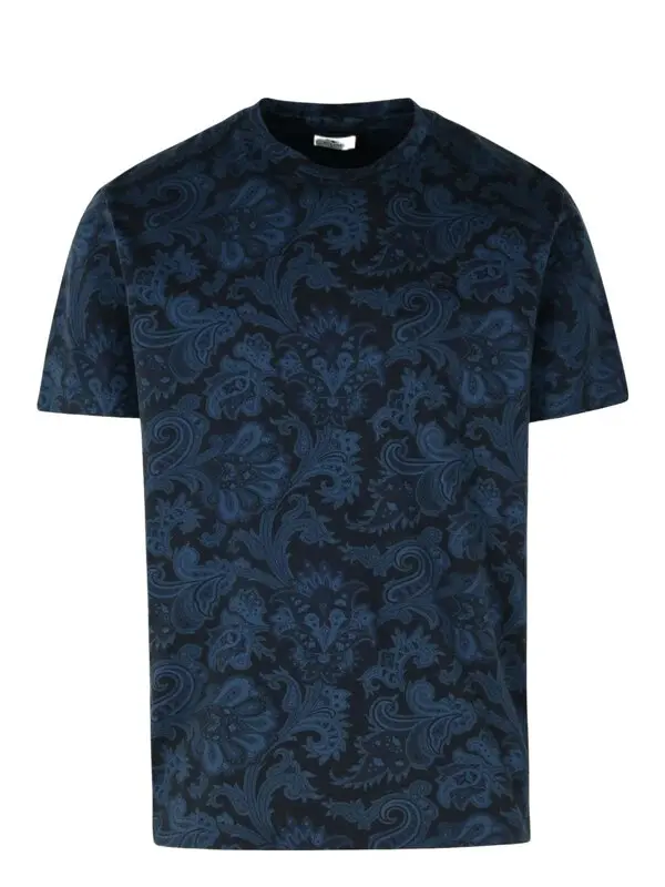 Etro Paisley Printed Roundneck T-shirt - Blue