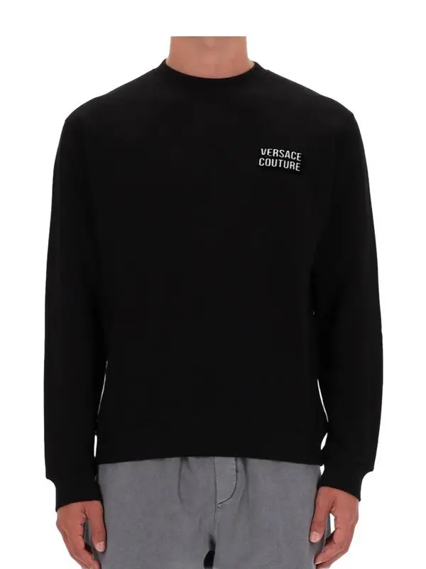 Versace Logo Crewneck Sweatshirt - Black