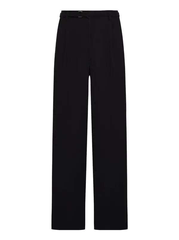 Giorgio Armani Belted Pleated Trousers - Black