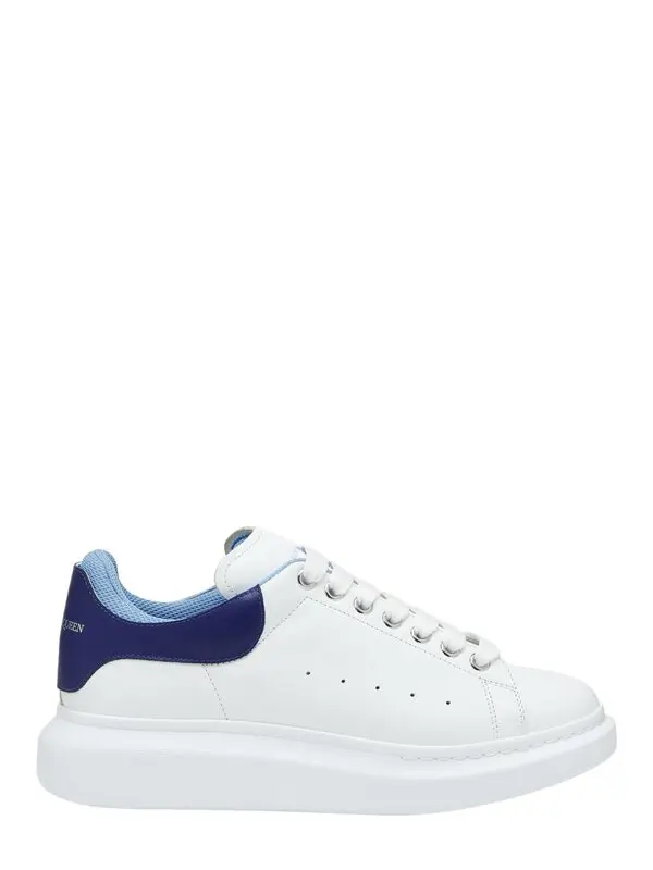 Alexander McQueen Oversized Lace-up Sneakers With Contrasting Heel - White/blue