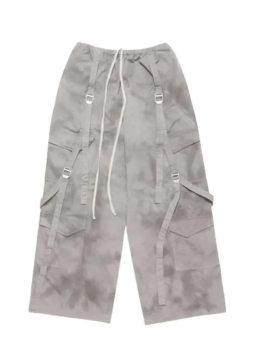 Acne Studios Buckle Detailed Wide-leg Pants - Medium Gray