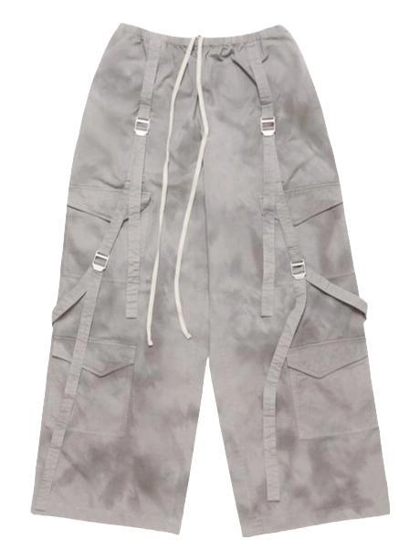 Acne Studios Buckle Detailed Wide-leg Pants - Medium Grey