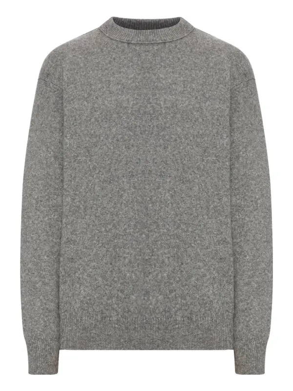 ROBERTO COLLINA Ribbed Crew Neck Sweater - Gray