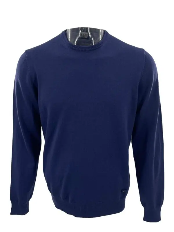 Emporio Armani Round Neck Long Sleeve Sweater - Blue