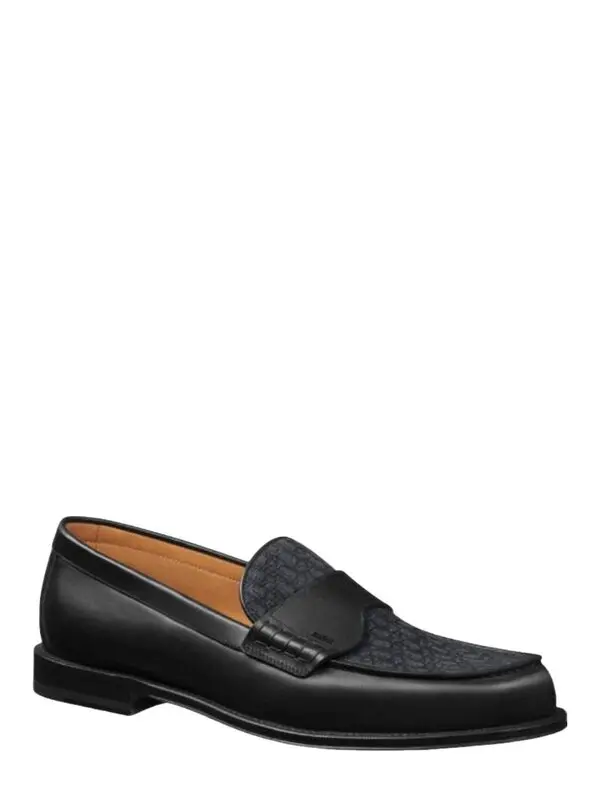 Dior Granville Slip-on Loafers With Embossed Logo - Black